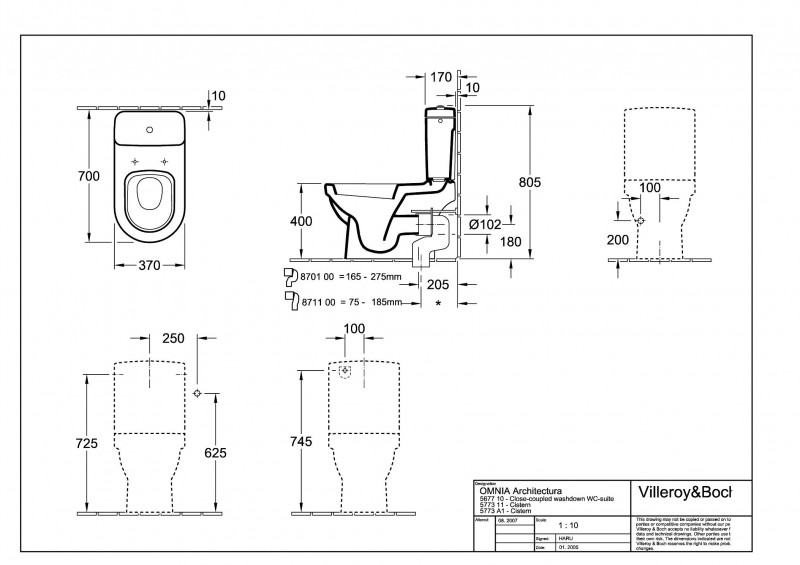 Villeroy&Boch Omnia Architectura muszla do WC-kompakt stojąca biała ...